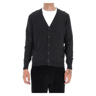 Drumohr Grauer Cardigan Sweater Super 140s Lana - - Knitwear - Herren - Grau - L
