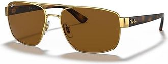 Ray-Ban Rb3663 Sonnenbrillen Gold Fassung Braun Glas Polarisiert 60-17
