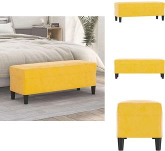 vidaXL Sitzbank Gelb 100x35x41 cm Samt - Sitzbank - Gelbe Couch - Samtsofa - Flurbank - Beistelltisch