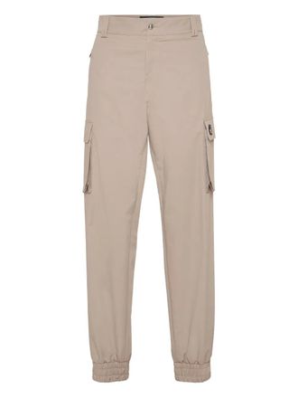 Philipp Plein pantalon &agrave; plaque logo - Tons neutres