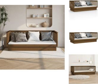 vidaXL Tagesbett Honigbraun 100x200 cm Massivholz Kiefer - Tagesbett - Holzbett - Kiefernholzbett - G&auml;stebett - Schlafsofa