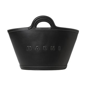 Marni Bucket Leder Tote Bag - - Bags - Damen - Schwarzk - ONE SIZE