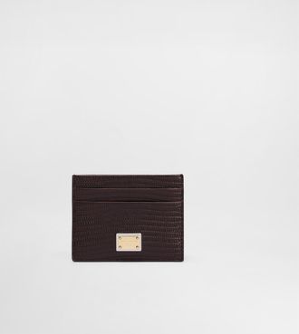 Dolce & Gabbana Kartenetui Aus Leder Mit Leguanpr&auml;gung - Frau Geldb&ouml;rsen Und Kleinlederwaren Bordeaux Leder Onesize