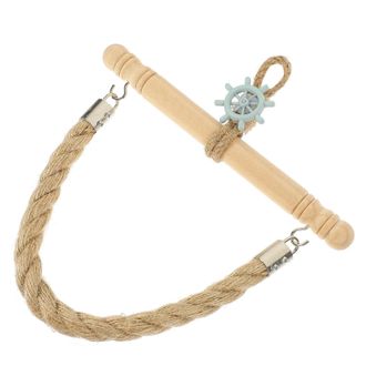 NUOBESTY H&auml;ngender Toilettenpapierhalter und Rattan Vintage Rollenpapierhalter ohne Bohren Mediterraner Stil f&uuml;r Bad und K&uuml;che Rustikaler Papierhandtuchhalter