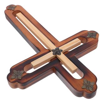 Garneck Rustikales Holzwandkreuz 23X3X34cm Multifunktionales Christliches Tisch und Wandkreuz f&uuml;r Gebetsr&auml;ume Kirchen und Wohnraumdeko