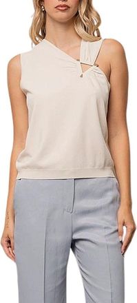 Kaos Kaos, Femme, Tops, Blanc, Taille: 38 FR Asymmetric Sleeveless Top