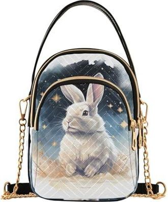 Mnsruu Sac à bandoulière pour femme, lapin, étoile, sac à main, petit sac à bandoulière avec sangle réglable