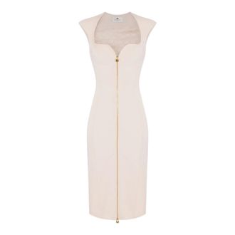 Elisabetta Franchi Femme, Robes, Beige, Taille: 38 FR Midi Robes