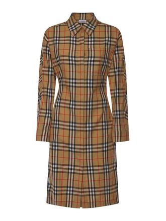 Burberry Robe Au Genou - Beige