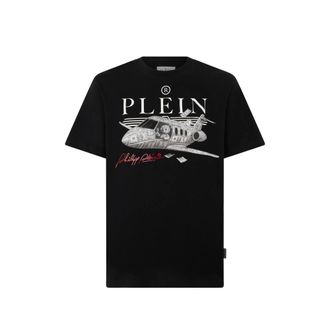 Philipp Plein Round-neck T-shirt Teddy Plane Stones