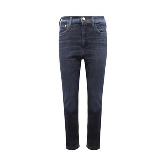 Cycle High Waist Skinny Frayed Hosen - - Jeans - Damen - Blau - W25