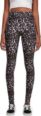 Urban Classics Damen Ladies Soft AOP Leggings Yoga Pants, blackleo, 5XL