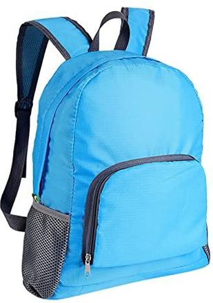 Generic Sac &agrave; dos de voyage pliable de grande capacit&eacute; pour lext&eacute;rieur, l&eacute;ger, imperm&eacute;able et pliable, bleu, taille unique