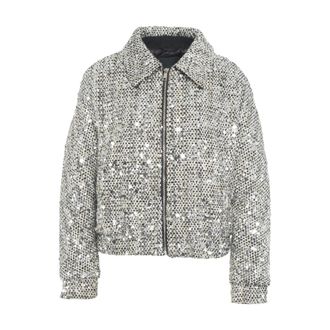 Add Femme, Vestes, Gris, Taille: 36 FR Bomber avec rembourrage en duvet