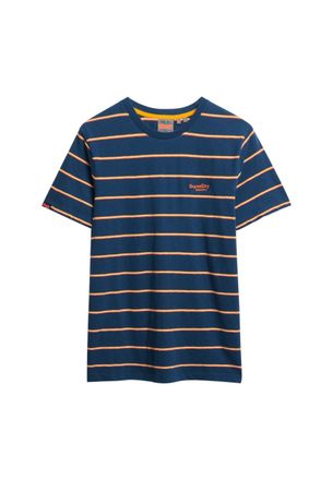 Superdry Herren Essentials Stripe T-Shirt Flaschenblauer Streifen Im Stil Der 90Er-Jahre XXL