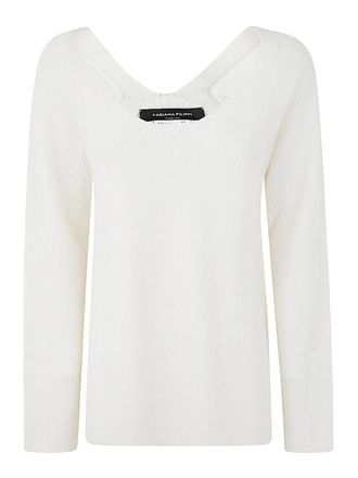 Fabiana Filippi Pull À Col V - Blanc