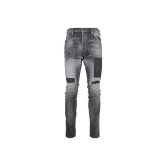Dsquared2 Herren Knopf Jeans mit Leder Patch - - Jeans - Herren - Grau - M