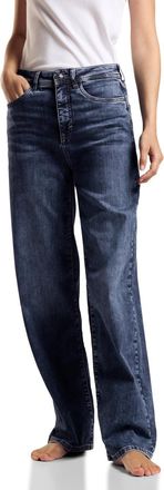 Street One Damen A378131 Jeans Loose Fit, Dark Blue Washed, 32W / 30L