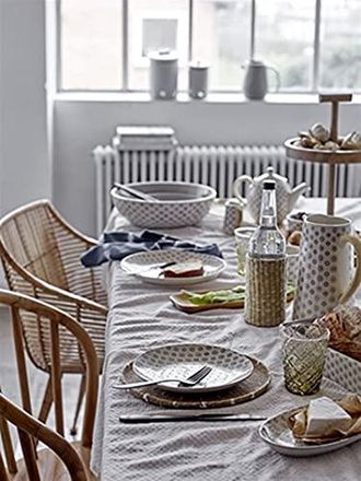 Bloomingville Elsa Teller aus Steingut in der Farbe Grau, Ma&szlig;e: 25cm x 25cm x 2cm, 82048261