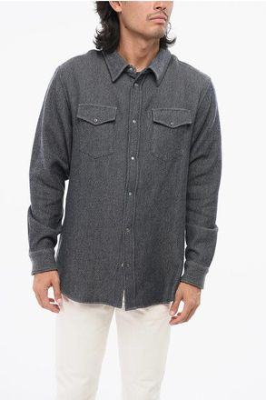 God's True Cashmere Denim Effect Cashmere Blend Shirt size L