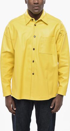 Marni Overshirt aus Leder mit Brusttasche Marni