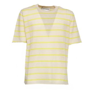 Amaranto Girocollo Fantasia a righe - - Knitwear - Herren - Beige - L