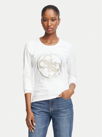 Guess Bluse W6BI58 K7388 Wei&szlig; Slim Fit