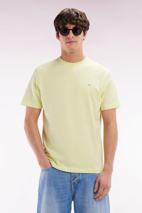 Eden Park T-shirt En Coton Pima Jaune Broderie Dos Coupe Droite