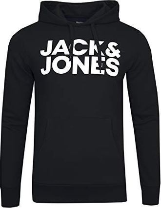 Jack & Jones Jcoretail Nov Ltn Sweat &agrave; capuche pour homme, Noir, XL