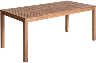 Beliani Gartentisch Akazienholz Hellbraun 180 x 90 cm Rechteckig Rustikaler Stil Outdoor Esstisch f&uuml;r Garten Terrasse