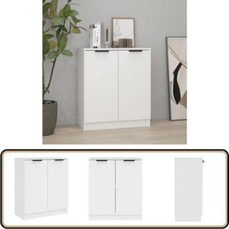 vidaXL Sideboard Weiß 60x30x70 cm Holzwerkstoff - Schreibtisch - Wohnzimmermöbel - Sideboard Weiß - Holz Sideboard - Regal