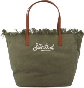 MC2 Saint Barth Femme, Sacs, Vert, Taille: ONE Size City Shoulder Bag With Fringes