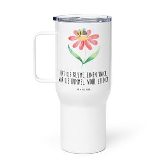 Mr. & Mrs. Panda XXL Thermobecher Hummel Blume - Geschenk, Gro&szlig;er, Hummeln, Jumbo Becher, Lustige Spr&uuml;che, Feld, XL Reisetasse, Biene, Autobecher, Wespe, Reisebecher