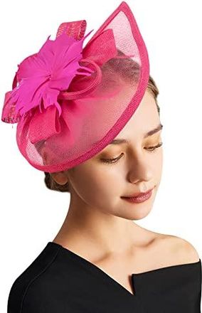 Dreshow Fascinator Chapeaux Tea Party Chapeau Vintage Pilulier Chapeau Bandeau Cocktail Chapeaux pour Filles et Femmes