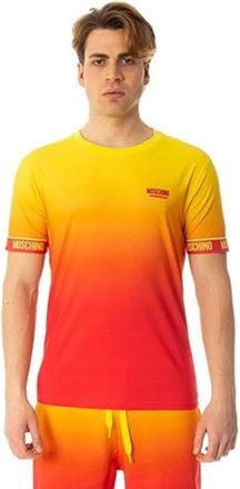 Moschino Homme, Tops, Multicolore, Taille: S Logo Band T-Shirt