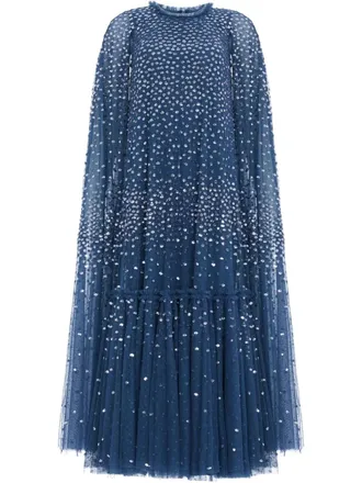 Needle & Thread robe-cape à coupe longue - Bleu