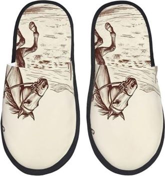 Generic Cowboy Du D&eacute;sert De LOuest3 Unisexe Chaussures De Maison Confortable Pantoufles Chaud Chaussons Pour Int&eacute;rieur Maison Automne L