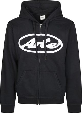 Arte Homme, Sweatshirts et sweats &agrave; capuche, Noir, Taille: L Circle Logo Zip Sweat &agrave; capuche