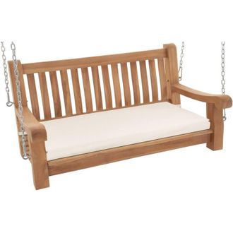 Clp Schaukelbank wetterfest Joyce mit Sitzkissen creme 106x48x8 cm
