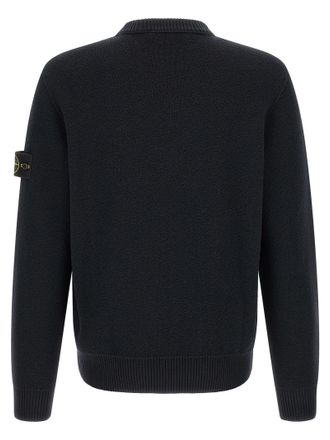 Stone Island Virgin Wool Crew Neck Sweater - Black
