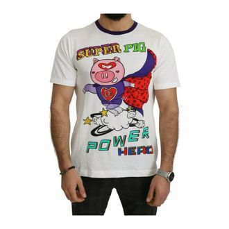 Dolce & Gabbana Super Pig T-Shirt - - Tops - Herren - Wei&szlig; - S