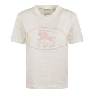 Burberry Knight Stamp Baumwoll-T-Shirt - - Tops - Damen - Wei&szlig; - XS