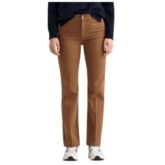 GANT Flare Baumwoll-Jerseyhose - - Jeans - Damen - Braun - W32