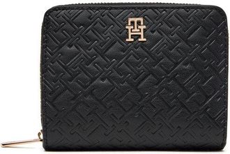 Tommy Hilfiger Geldbörse Th Icon Med Za Flap Mono AW0AW17743 Schwarz