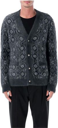 Casablanca Homme, Pulls, Gris, Taille: M Fluffy Monogram Cardigan