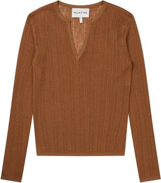 Munthe Femme, Pulls, Brun, Taille: 34 FR V-neck Tricots