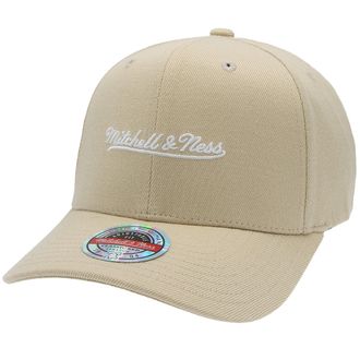 Mitchell & Ness Script Logo Baseballkappe - Sand/Weiß, Classic Red Snapback (größenverstellbar)