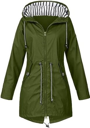 Generic Veste Imperm&eacute;able Femme Coupe Vent Parka de Pluie avec Capuche Mes Commandes Zipp&eacute; Chaude Veste de Travail Outdoor Grande Taille Manteau Adulte Automn