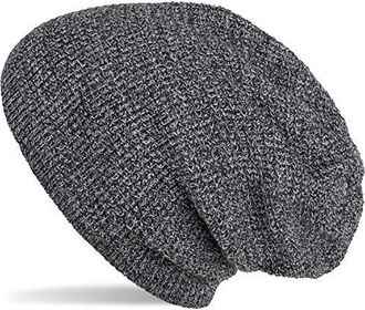 styleBREAKER Bonnet Unisexe en Maille avec Motif &agrave; Carreaux, Bonnet Mou Slouch dhiver, fabriqu&eacute; en Pologne 04024172, Couleur:Noir-Blanc