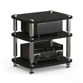 Generic HiFi Regal 4-stufiges Audio-Regal, HiFi-Lautsprecherbox Mit Vibrationsd&auml;mpfung, Offene Ablagefl&auml;che, Modulares Design, Robust, for Gaming, Wohnzimmer 